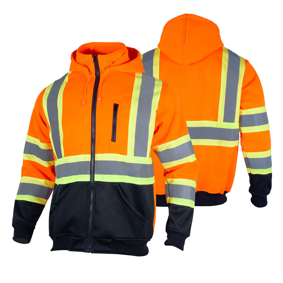 High Visibility ANSI Class 3 2 inch Reflective Tape Safety Sweatshirt ...